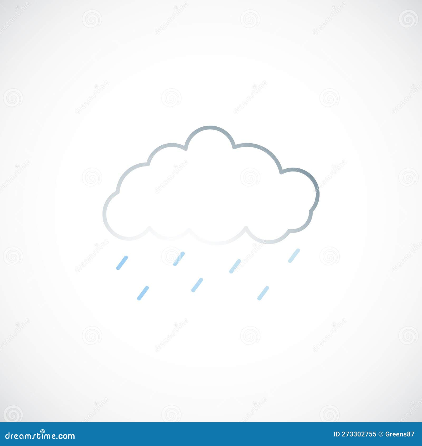 Cloud and Rain line icon. stock vector. Illustration of rainy - 273302755