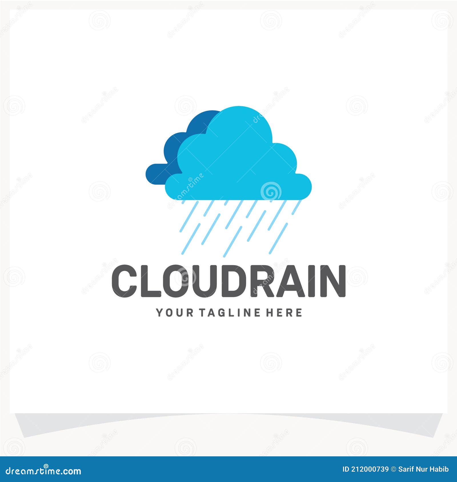 Cloud Rain Logo Design Template Stock Vector - Illustration of forecast, cold: 212000739