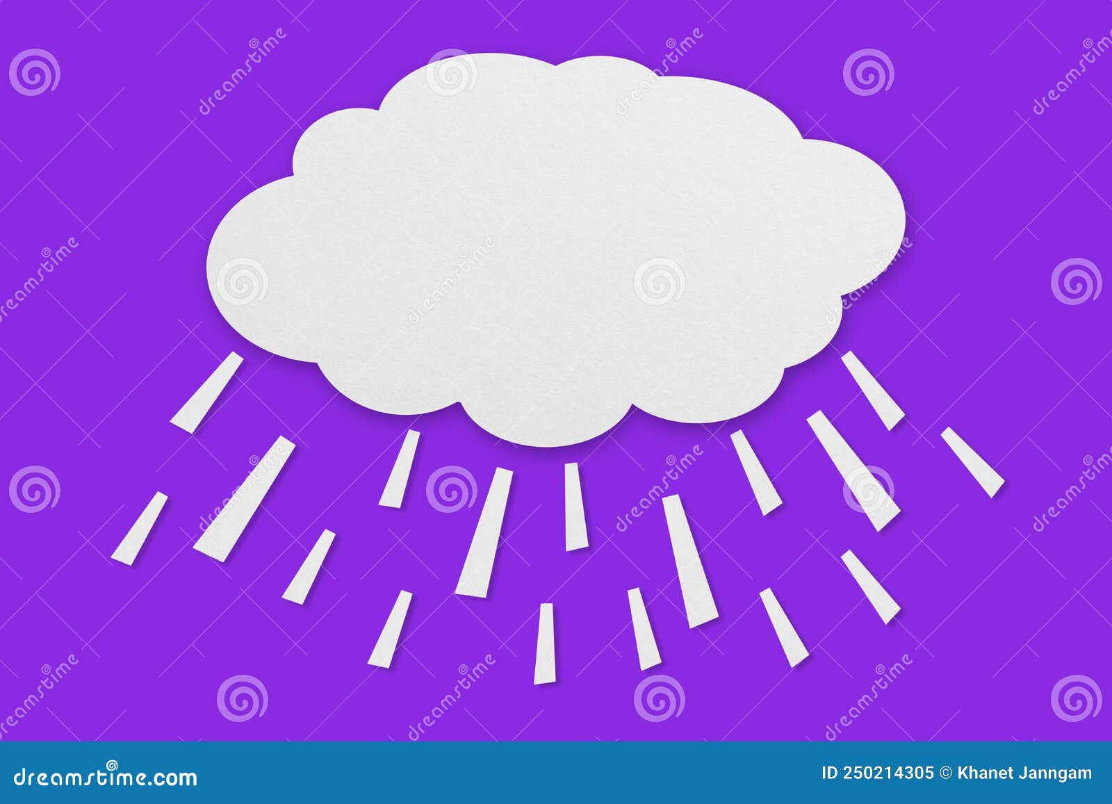 Cloud and Rain Paper White Paper Cut Paste Paper Speech Balloon on ...