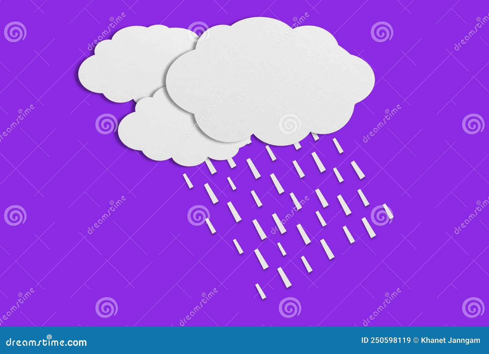 Cloud and Rain Paper White Paper Cut Paste Paper Speech Balloon on ...