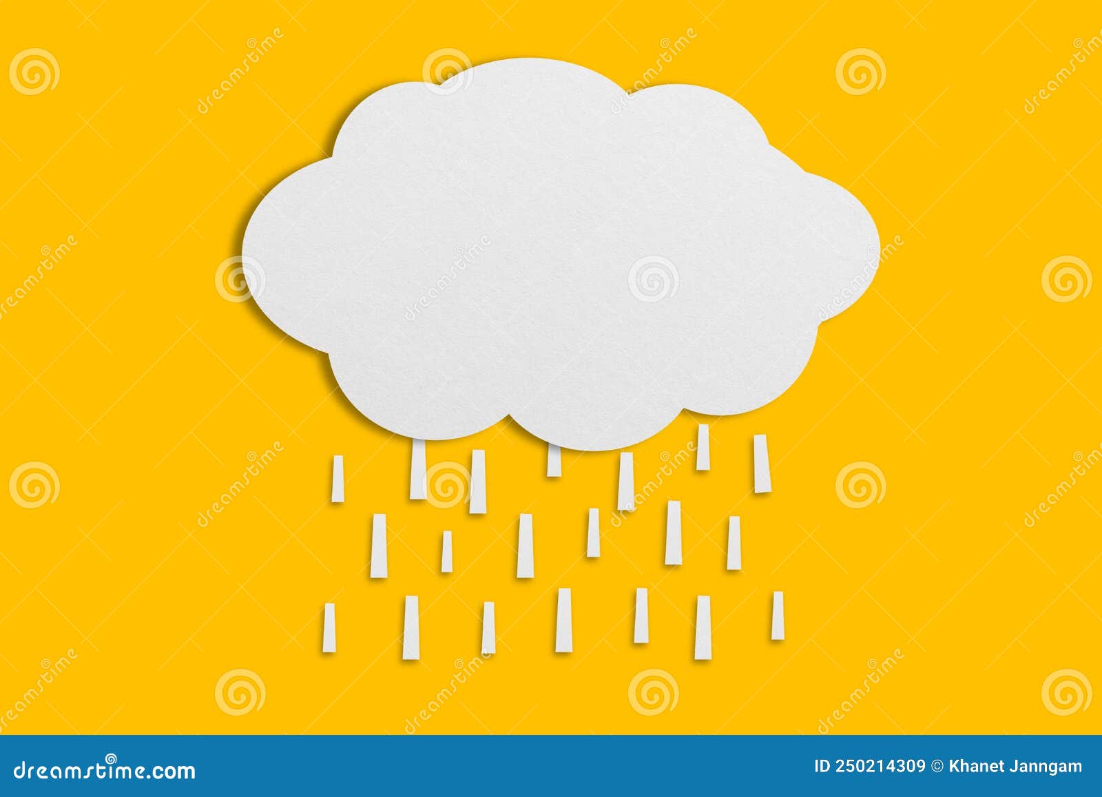 Cloud and Rain Paper White Paper Cut and Paste Paper Speech Balloon on ...