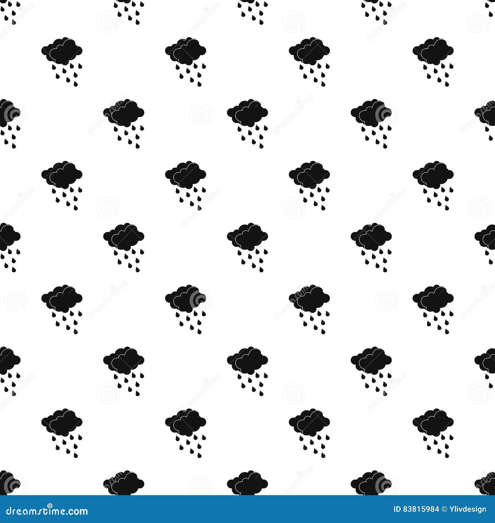 Cloud with Rain Pattern, Simple Style Stock Vector - Illustration of ...