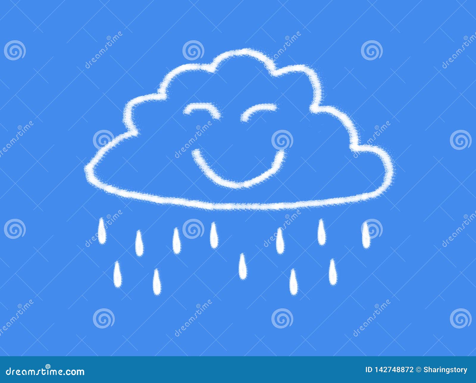 Cloud and rain cloud shape stock illustration. Illustration of drop ...