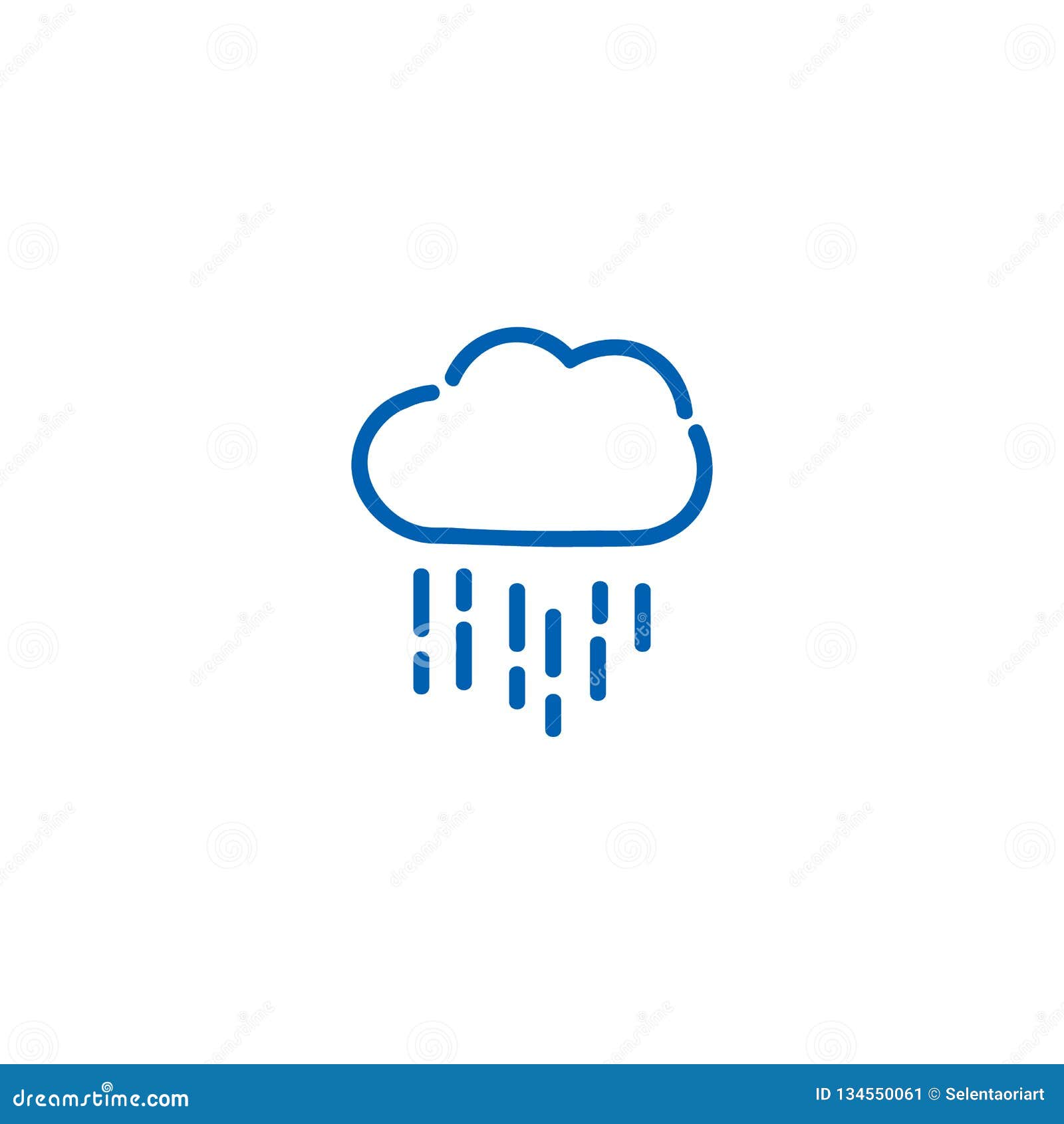 Cloud with Rain, Simple Icon, Stock Vector - Illustration of forecast ...