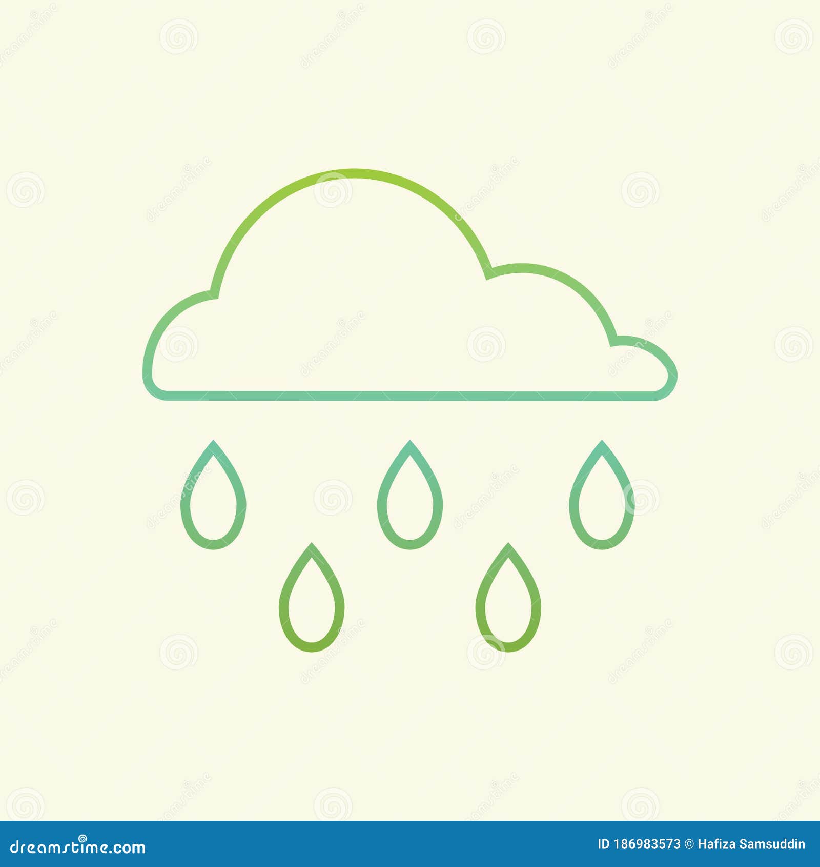 Cloud and Rain. Vector Illustration Decorative Design Stock Vector ...