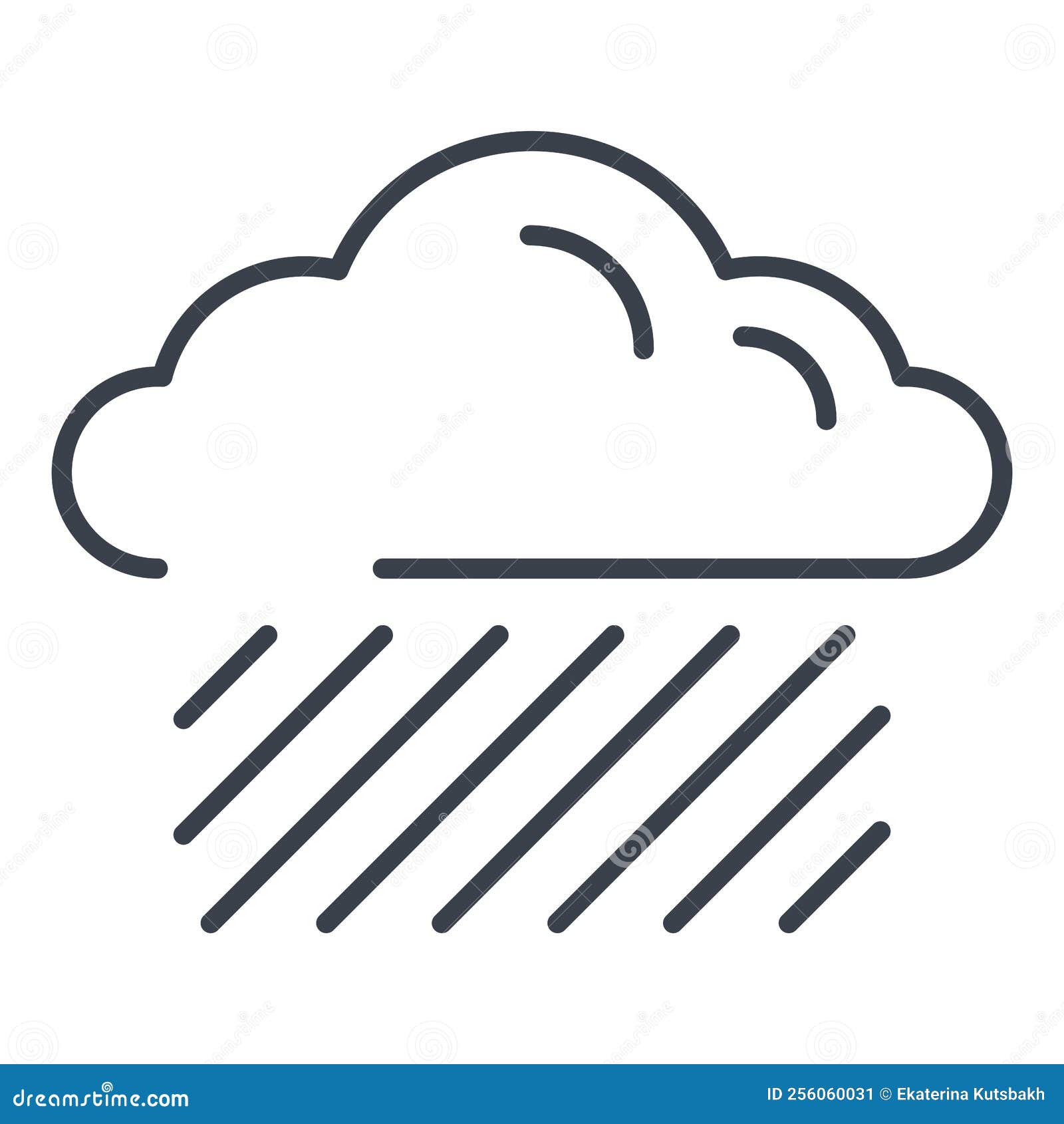 Cloud with Rain, Vector Isolated Flat Icon, Weather Design Element ...