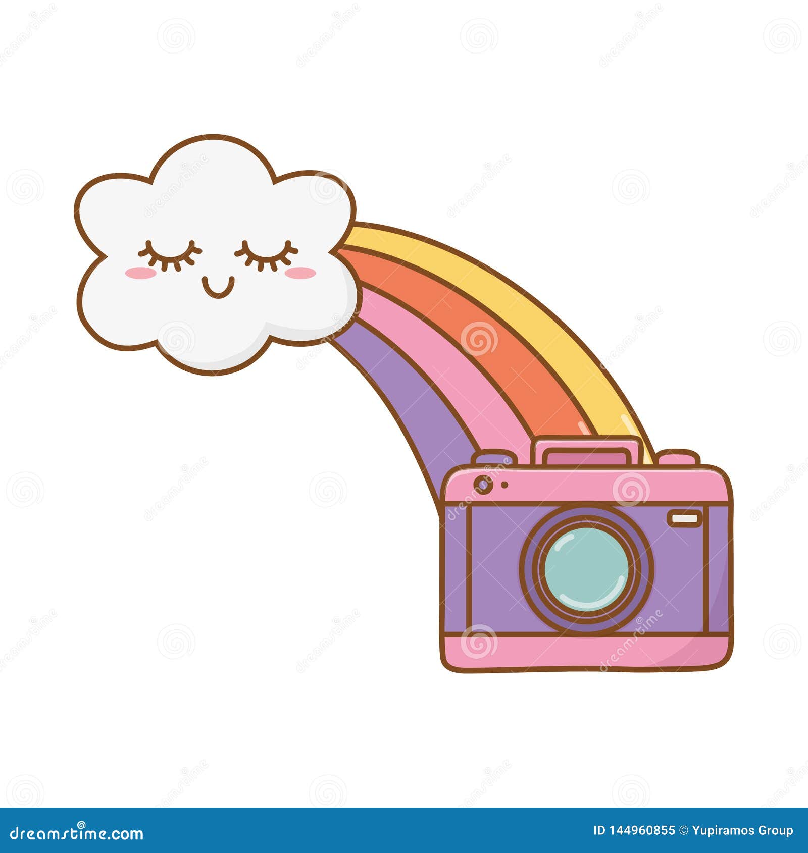 Cloud with Rainbow and Camera Stock Vector - Illustration of rainbow ...