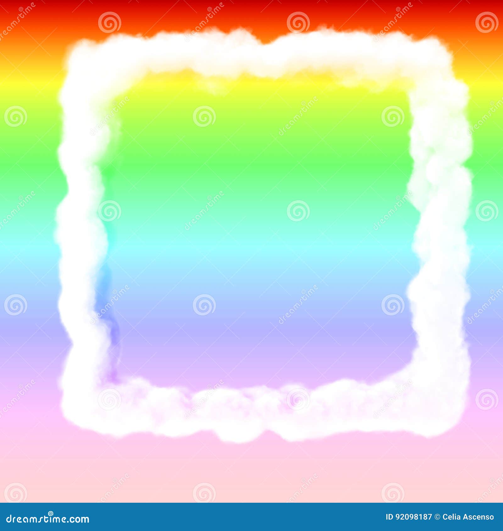 Cloud and Rainbow Frame Invitation Card Stock Illustration ...