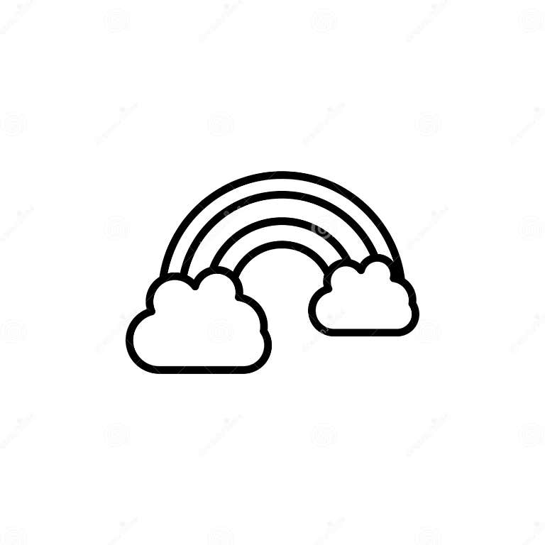 Cloud Rainbow Icon Isolated on White Background Stock Vector ...