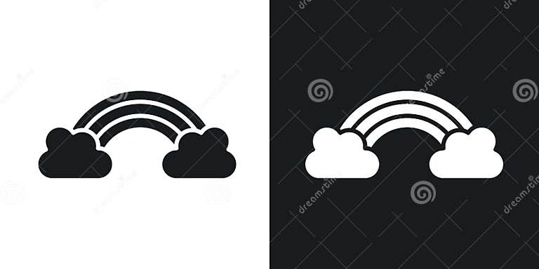 Cloud Rainbow Icon Isolated on White Background Stock Vector ...