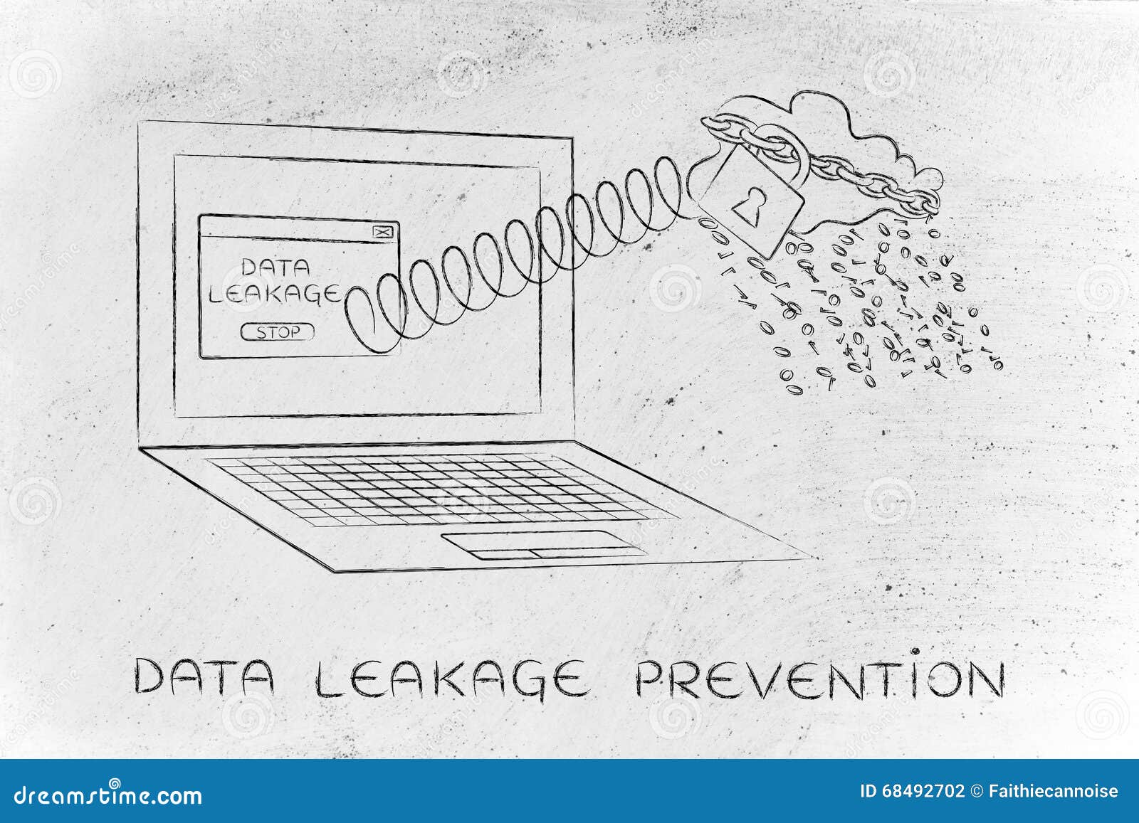 Cloud Raining Binary Code Out of Laptop, Data Leakage Prevention Stock ...