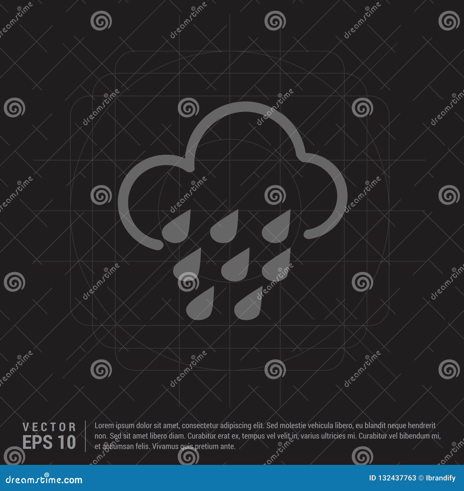 Cloud Raining Icon stock vector. Illustration of natural - 132437763