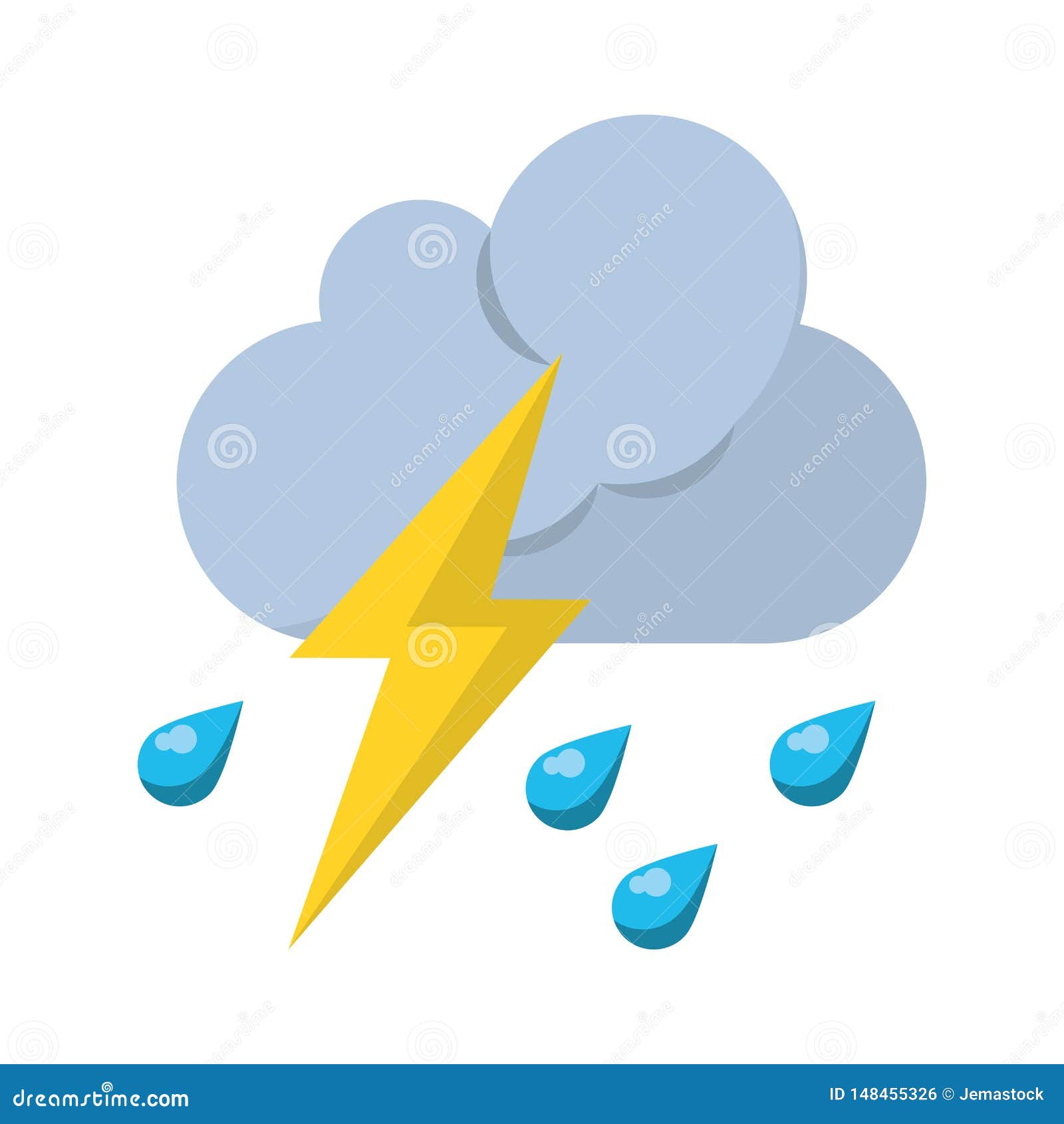 Cloud Raining with Rays Weather Cartoon Stock Vector - Illustration of ...