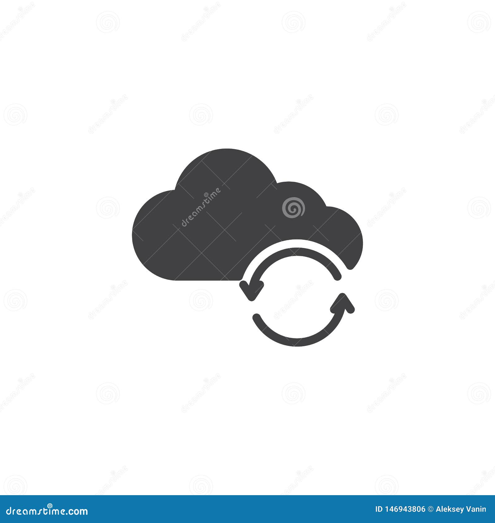 Cloud recycle vector icon stock vector. Illustration of arrow - 146943806