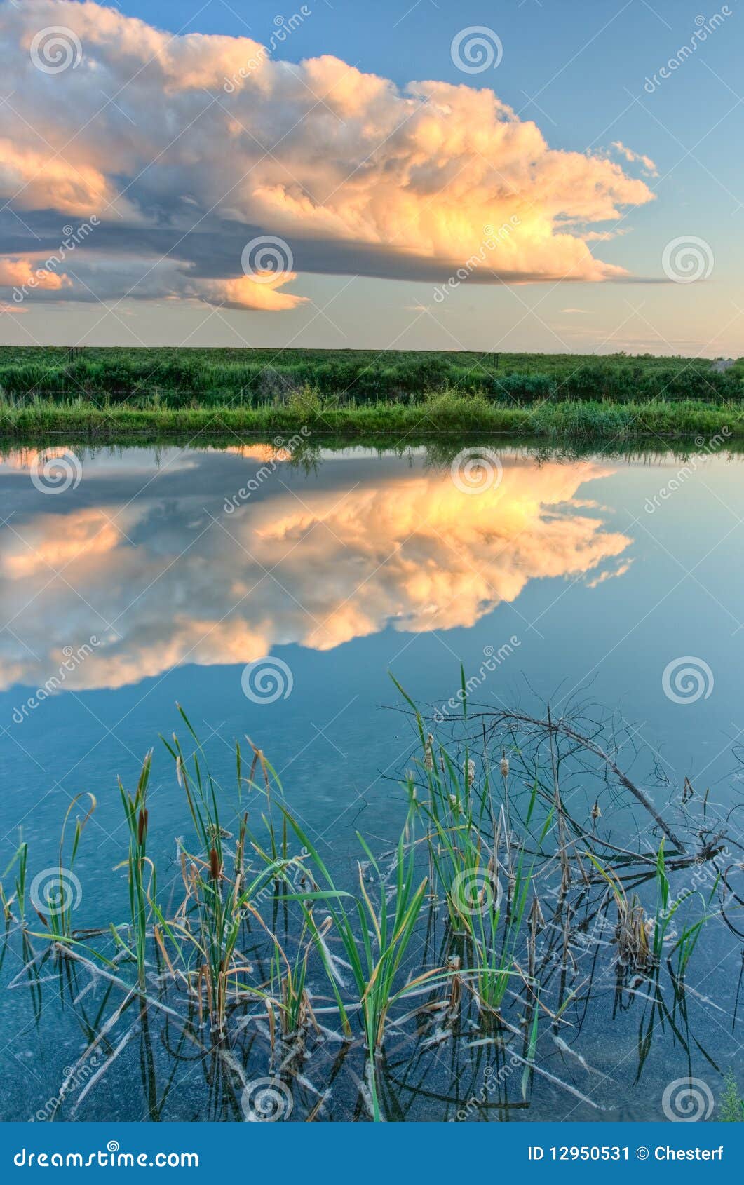 Cloud Reflection in the Lake Stock Image - Image of nature, beautiful ...