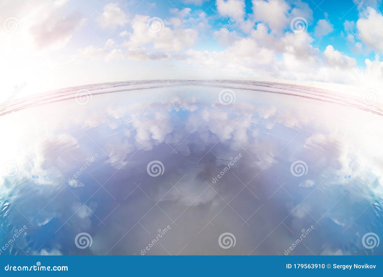 Cloud Reflection in the Ocean on California Beach Stock Photo - Image ...