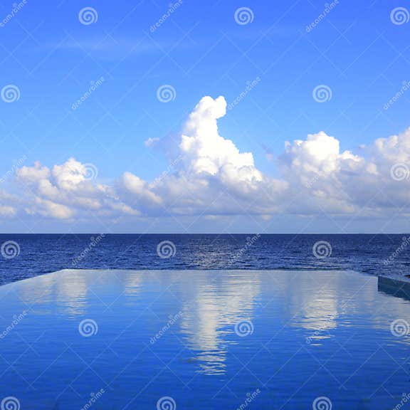Cloud Reflections on the Infinity Pool Stock Image - Image of float ...