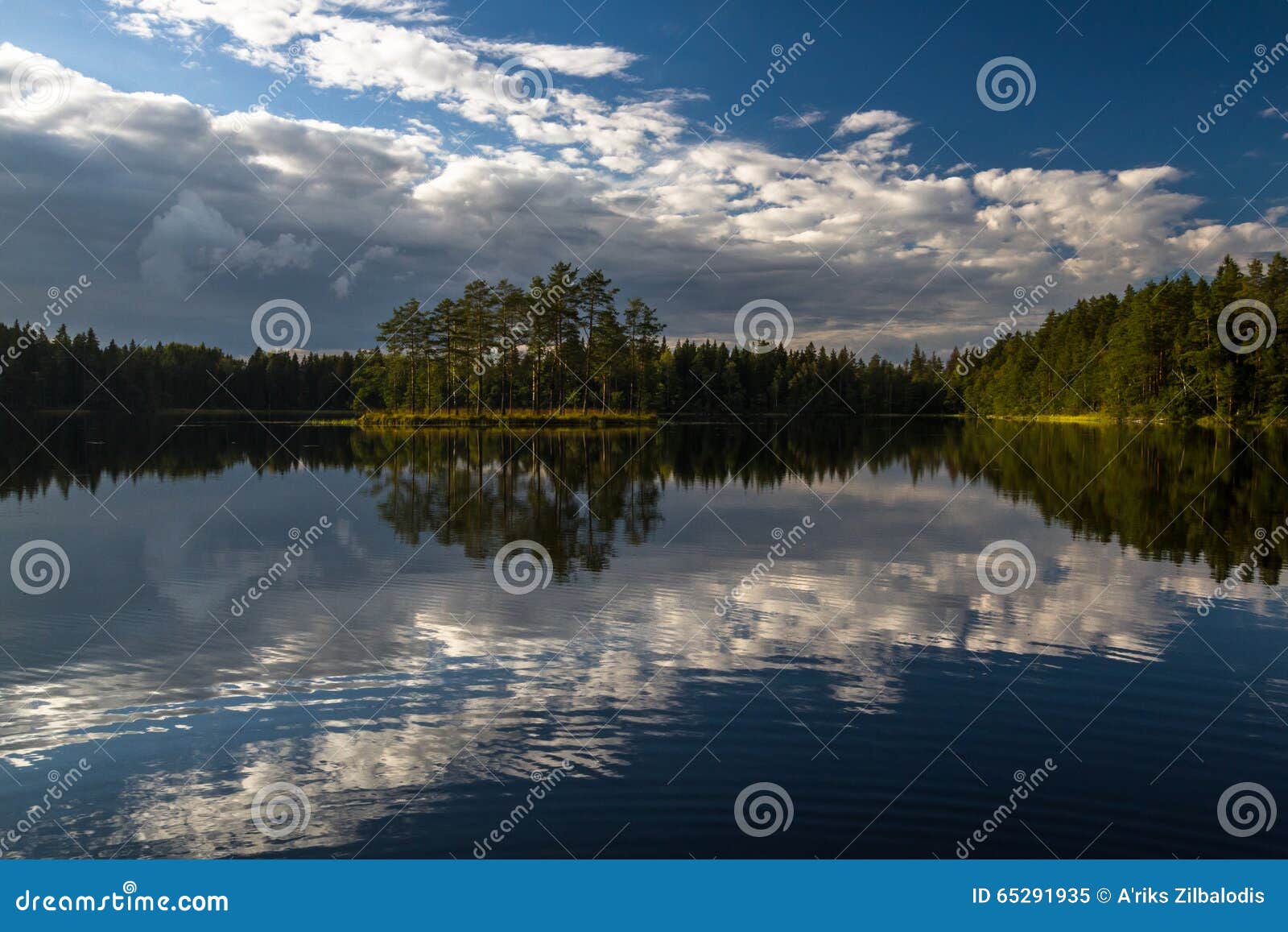 Cloud Reflections in the Lake Stock Image - Image of cloudscape ...