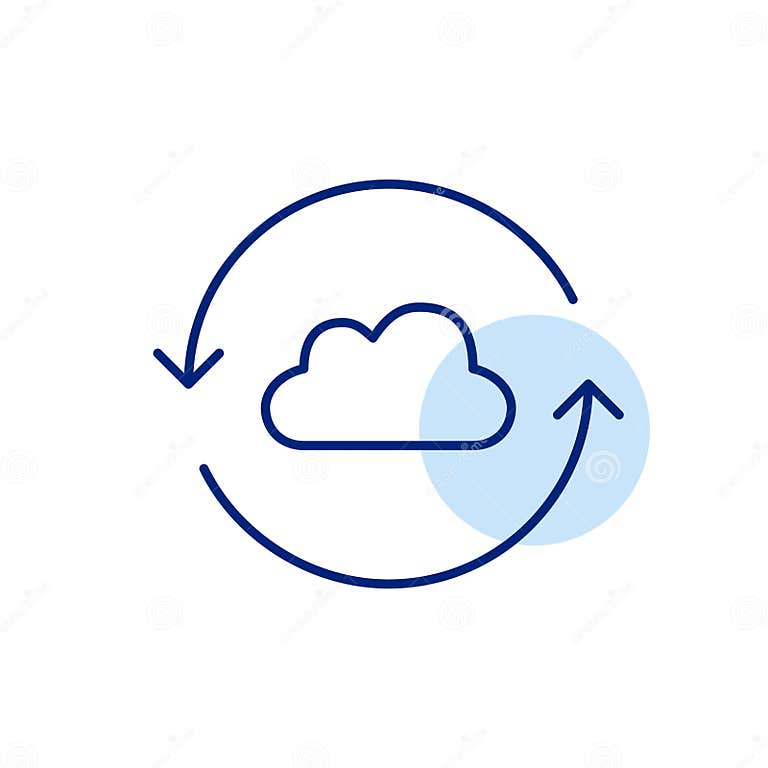 Cloud in Refresh Arrows. Data Synchronization. Online File Storage. Pixel Perfect Vector Icon ...