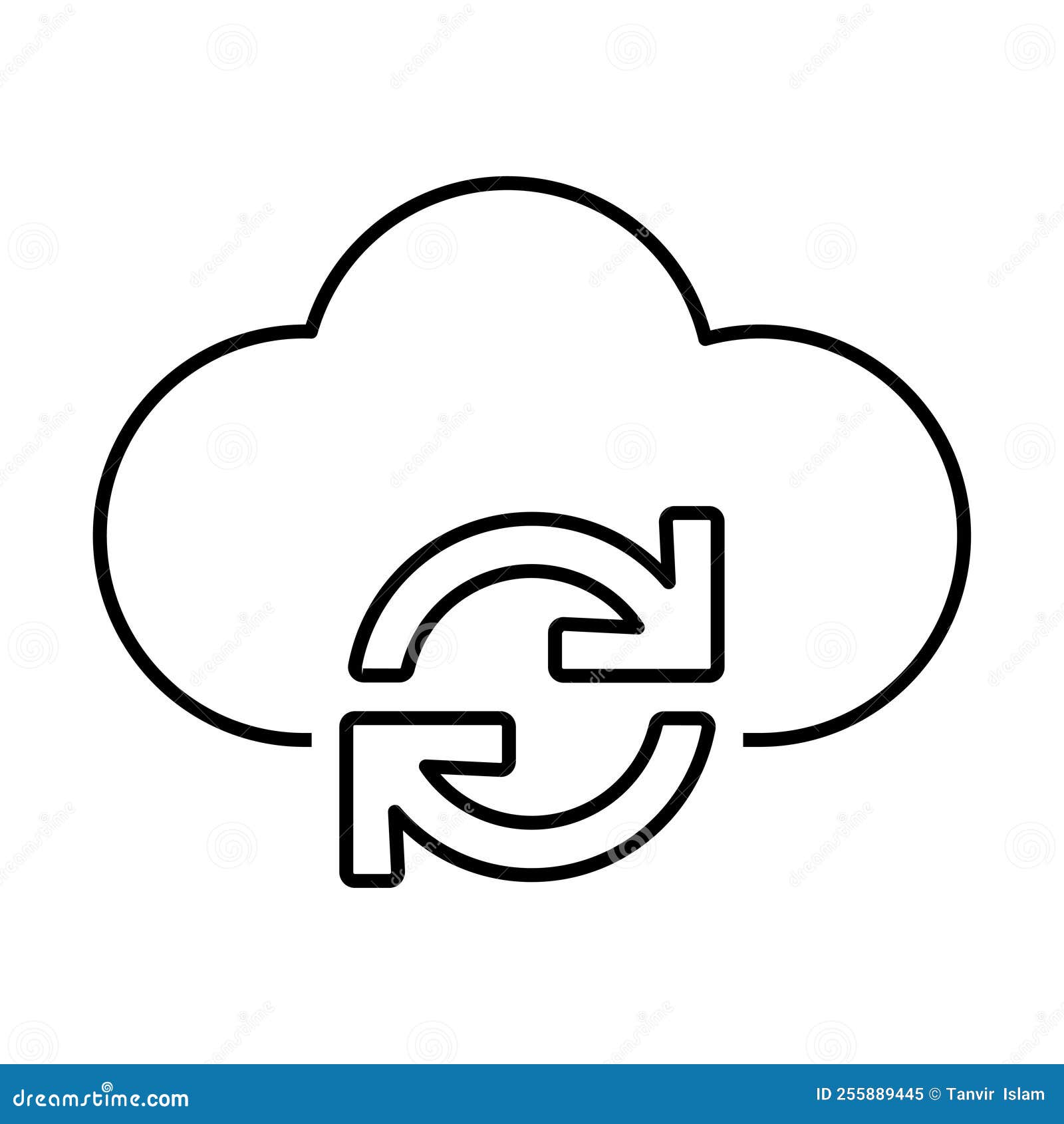 Cloud Refresh Icon stock illustration. Illustration of hosting - 255889445