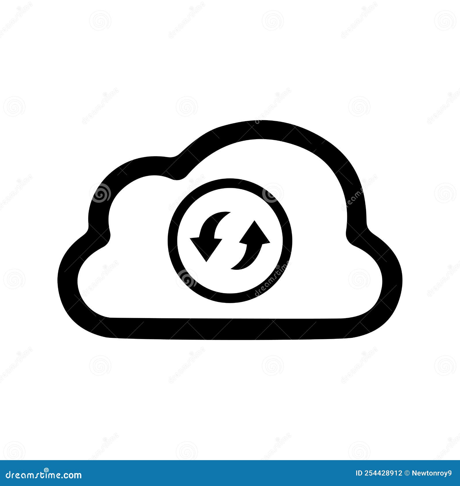 Cloud, Refresh, Update Icon. Black Vector Design Stock Vector ...