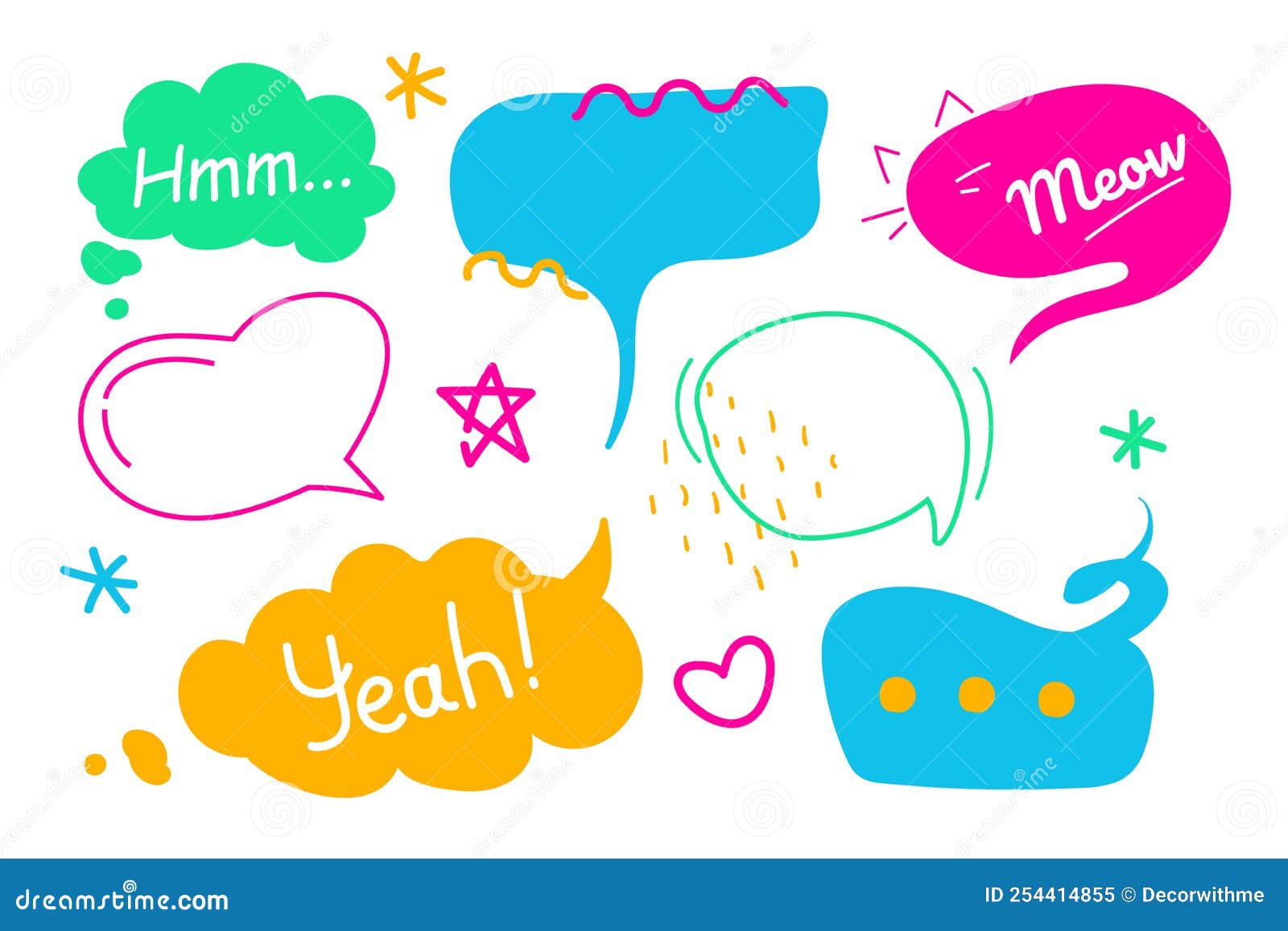 Cloud with Replicas Collection - Modern Realistic Clip Art Stock Vector ...