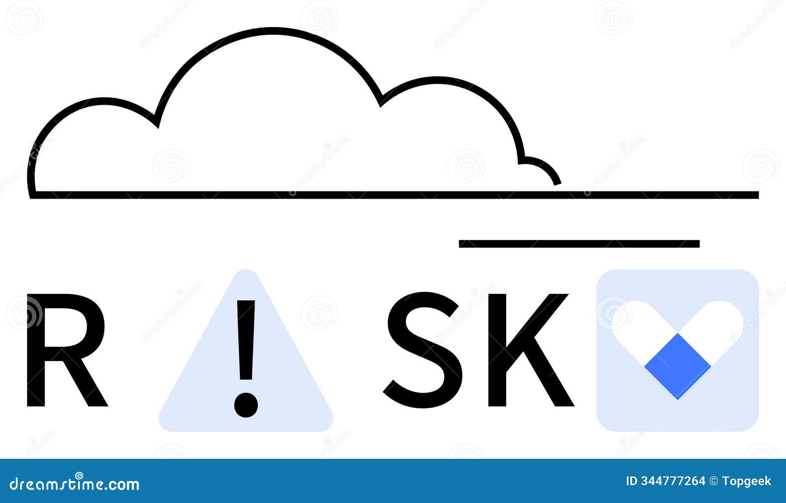 Cloud with Risk Warning Sign Composed of RSK Letters Representing ...
