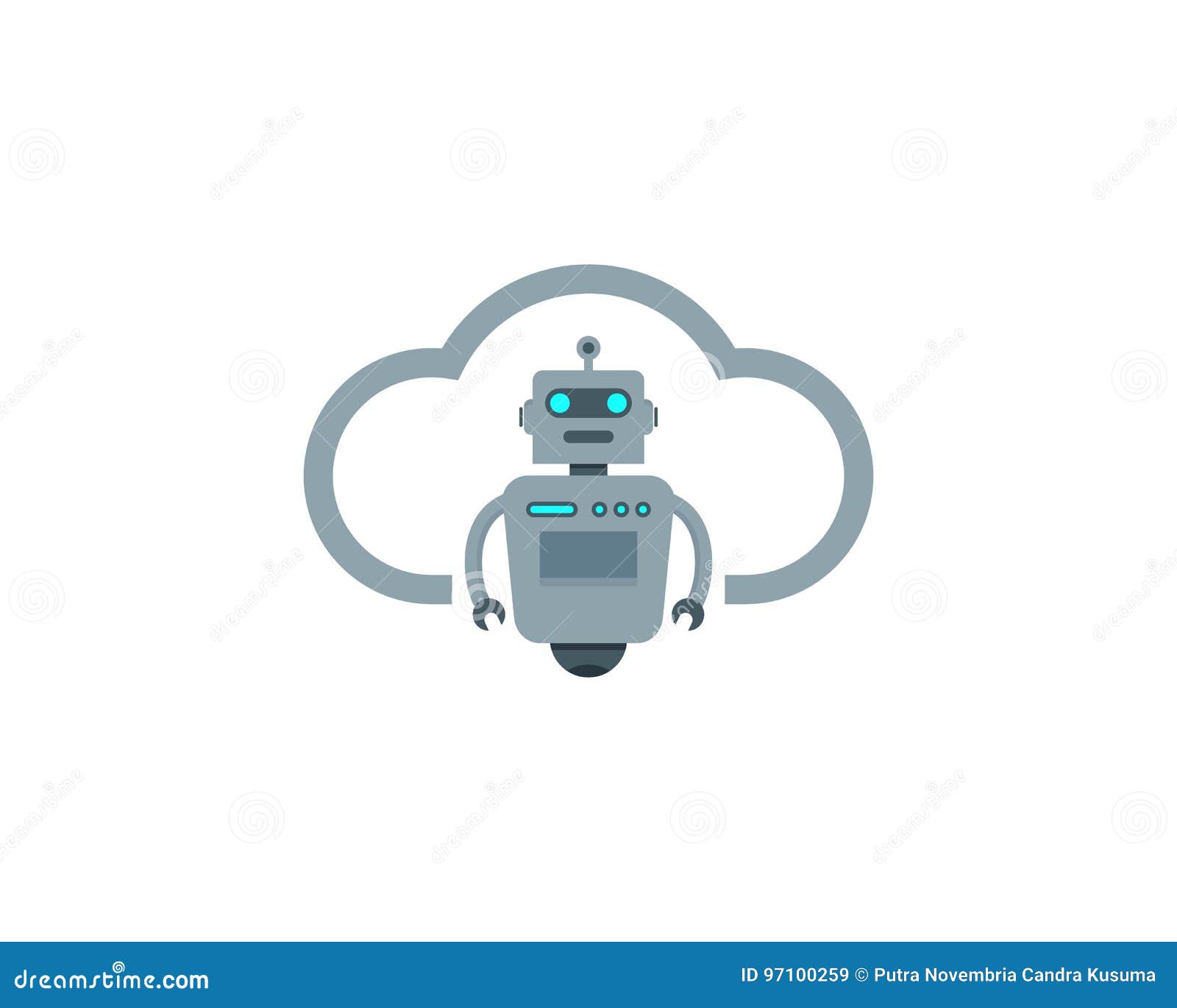 Cloud Robot Icon Logo Design Stock Vector - Illustration of cartoon ...
