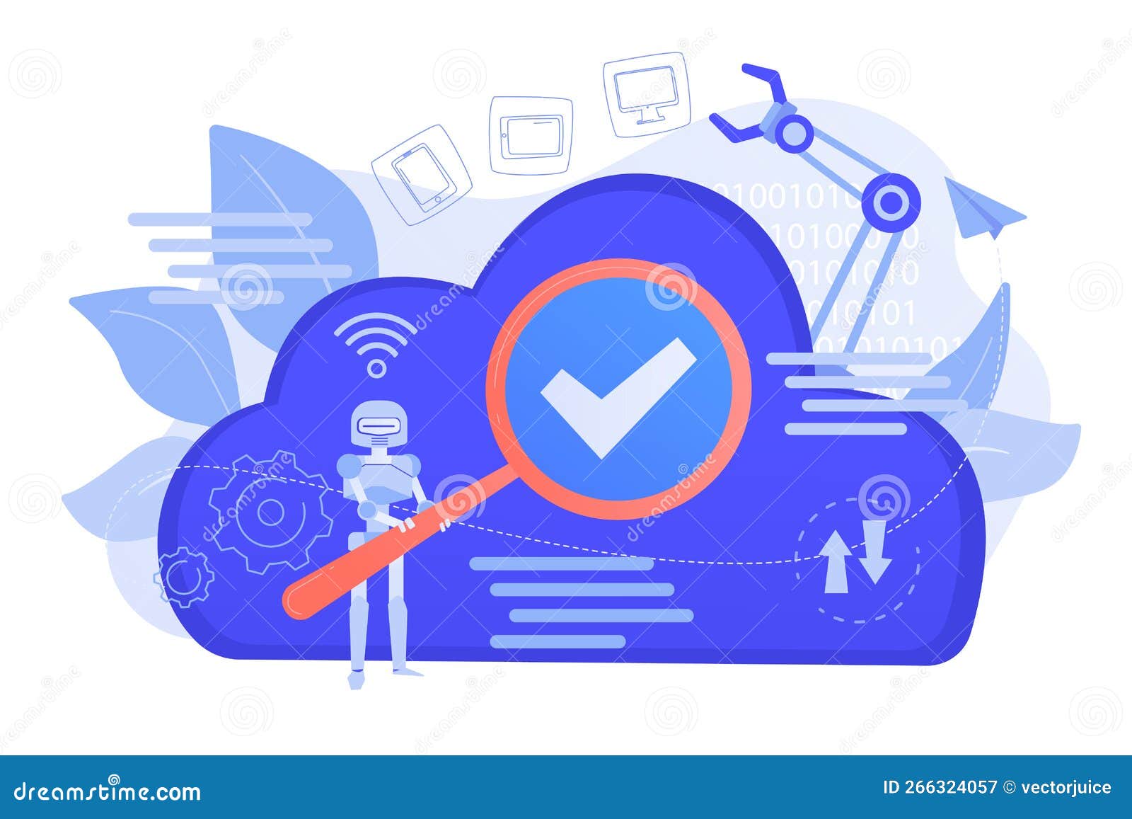 Cloud Robotics Concept Vector Illustration Stock Vector - Illustration ...