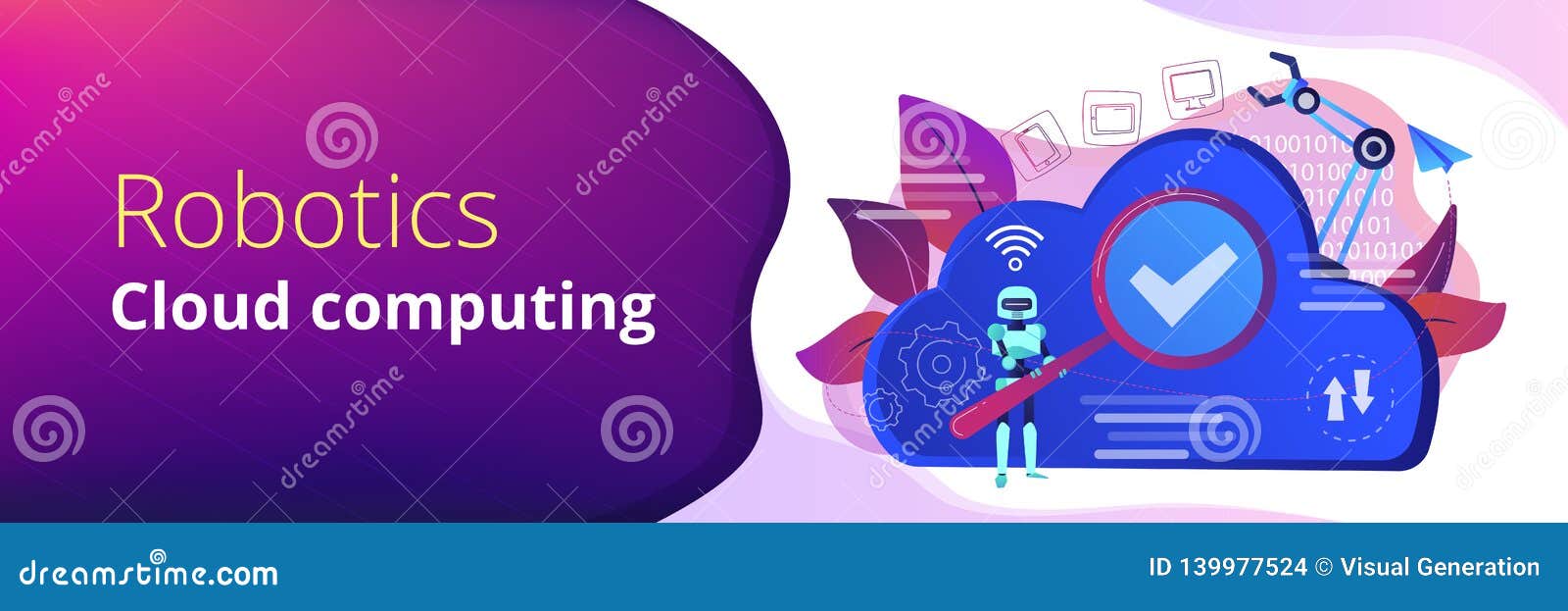 Cloud Robotics Header Banner. Stock Vector - Illustration of chip ...