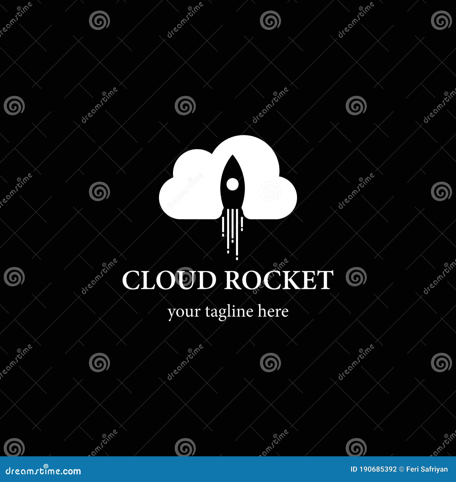 Cloud rocket logo vector stock illustration. Illustration of open ...