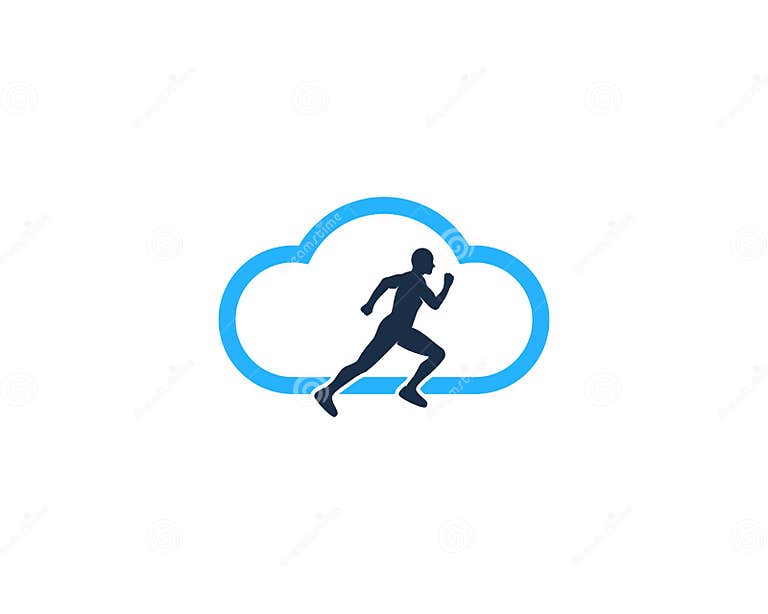 Cloud Run Logo Icon Design stock vector. Illustration of element ...