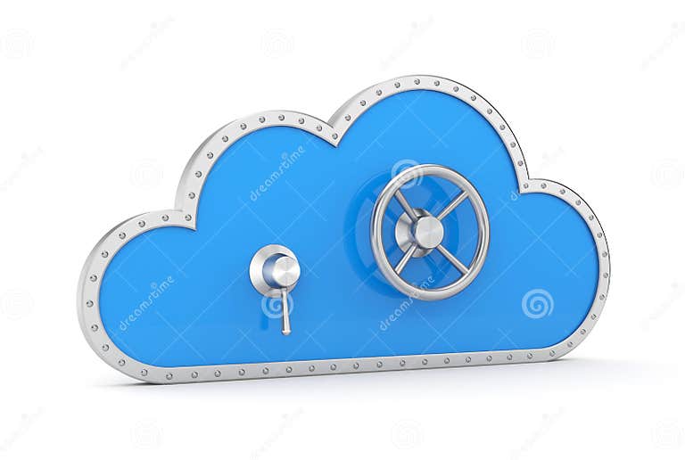 Cloud and Safe Lock. Secure Metaphor. Stock Illustration - Illustration ...