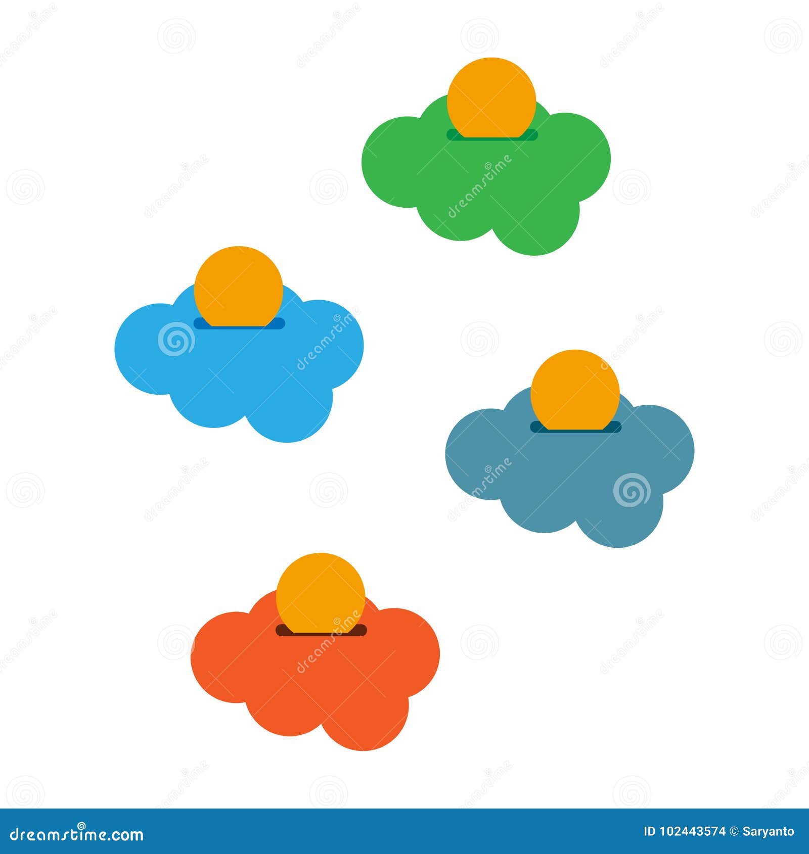 Cloud Saving Icon. Icon Set Stock Vector - Illustration of cloud, debt ...