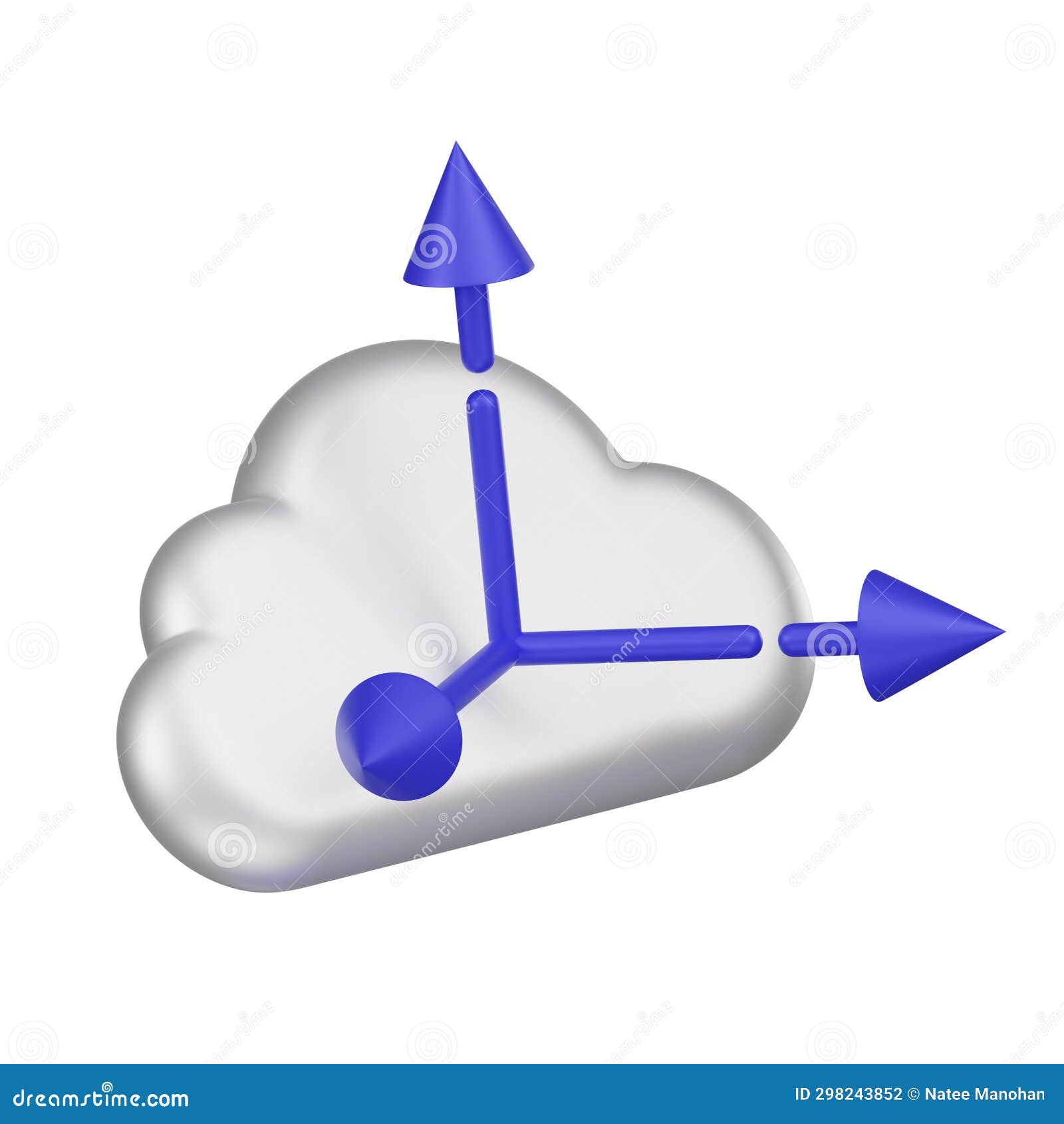 Cloud Scaling Vector 3d Icon Stock Photo - Illustration of connection ...