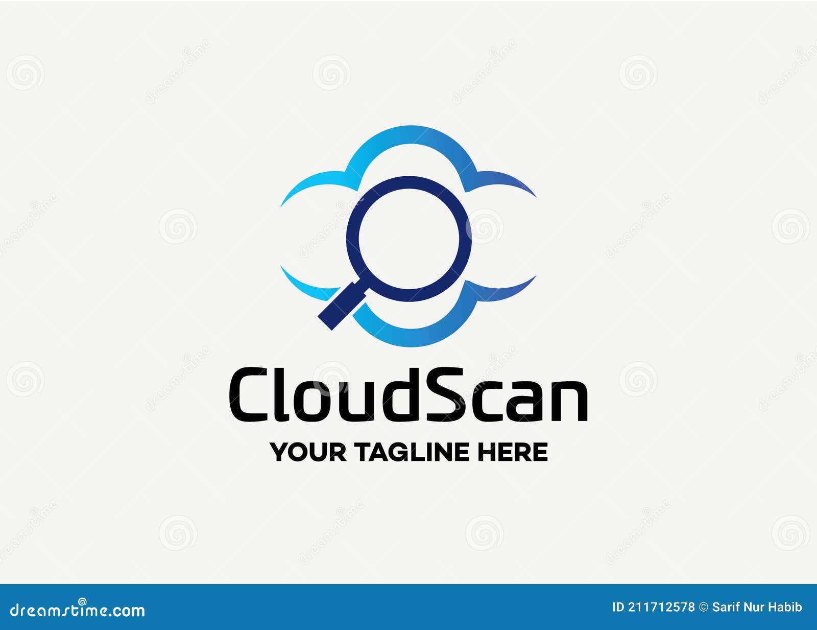 Cloud Scan Logo Design Template Stock Vector - Illustration of digital ...