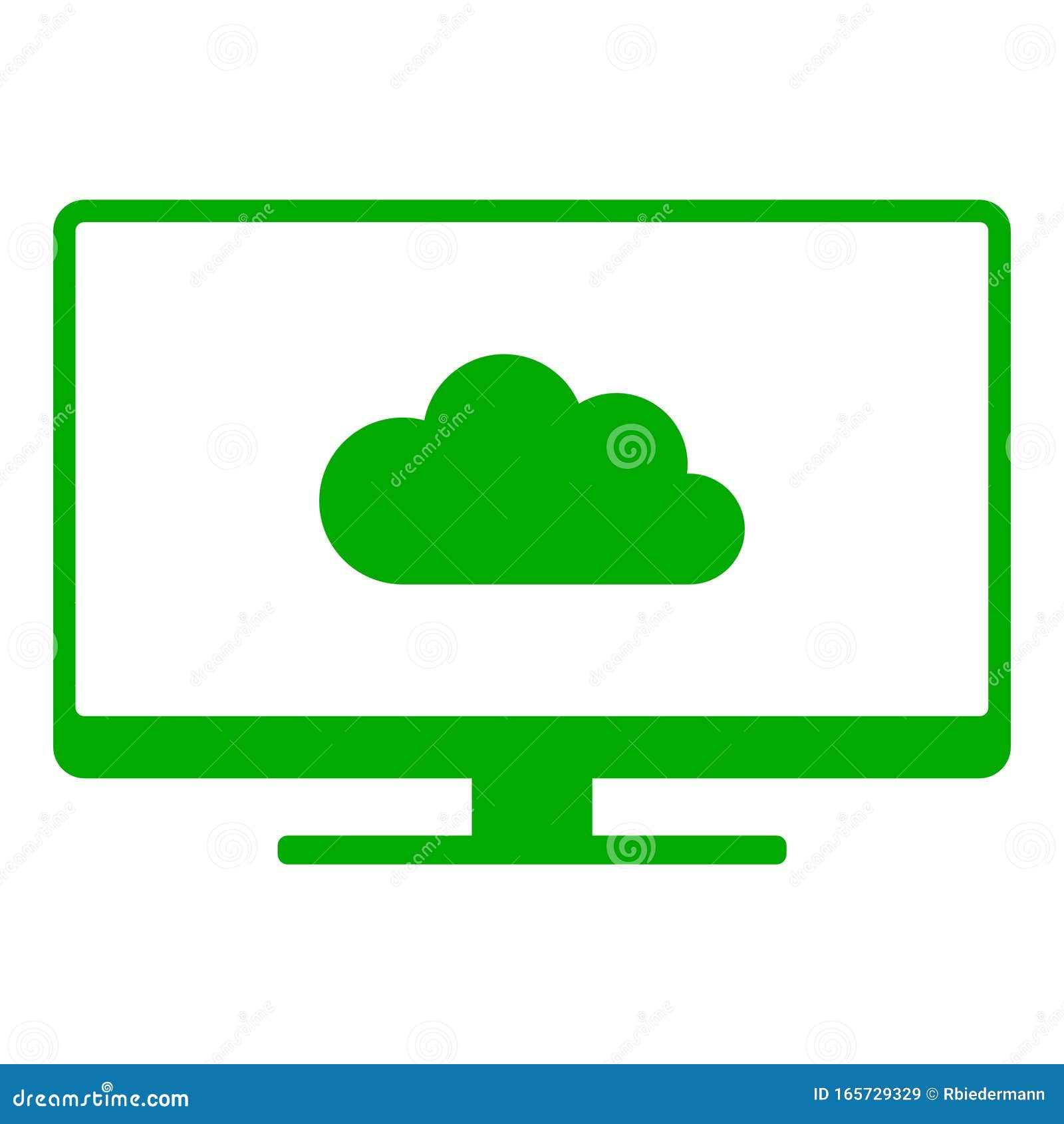 Cloud and screen stock vector. Illustration of symbol - 165729329