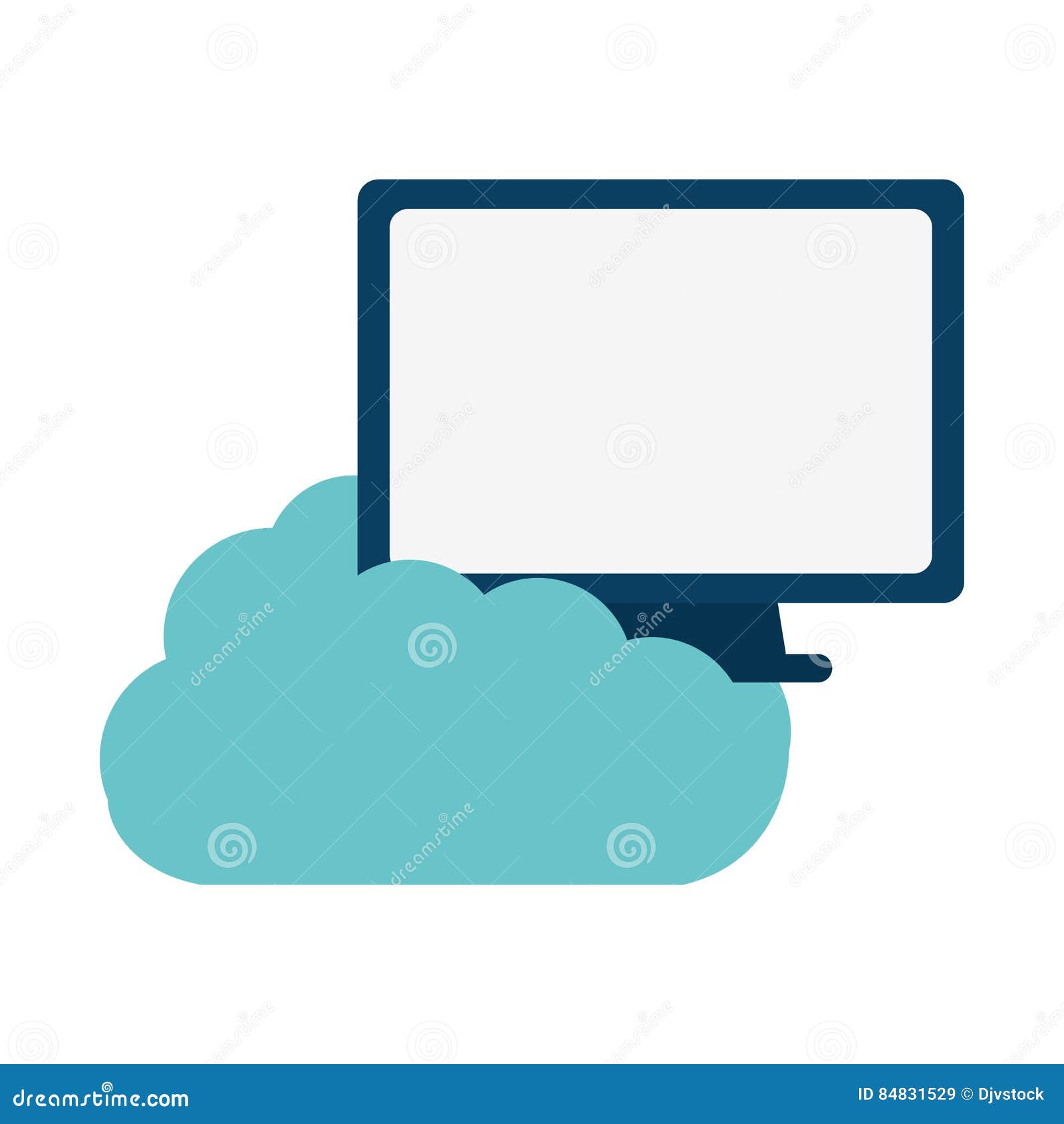 Cloud Screen Monitor Computer Technology Stock Illustration ...