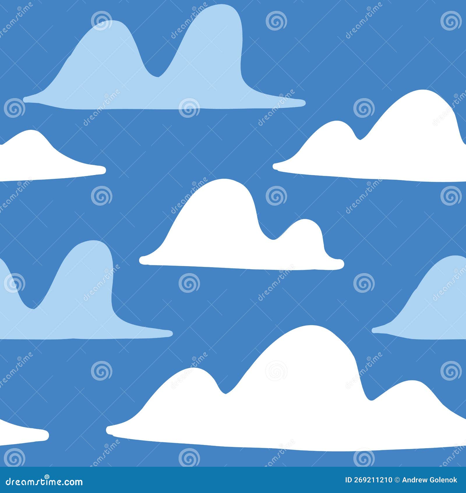 Cloud Seamless Pattern in Cartoon Flat Style Stock Vector ...