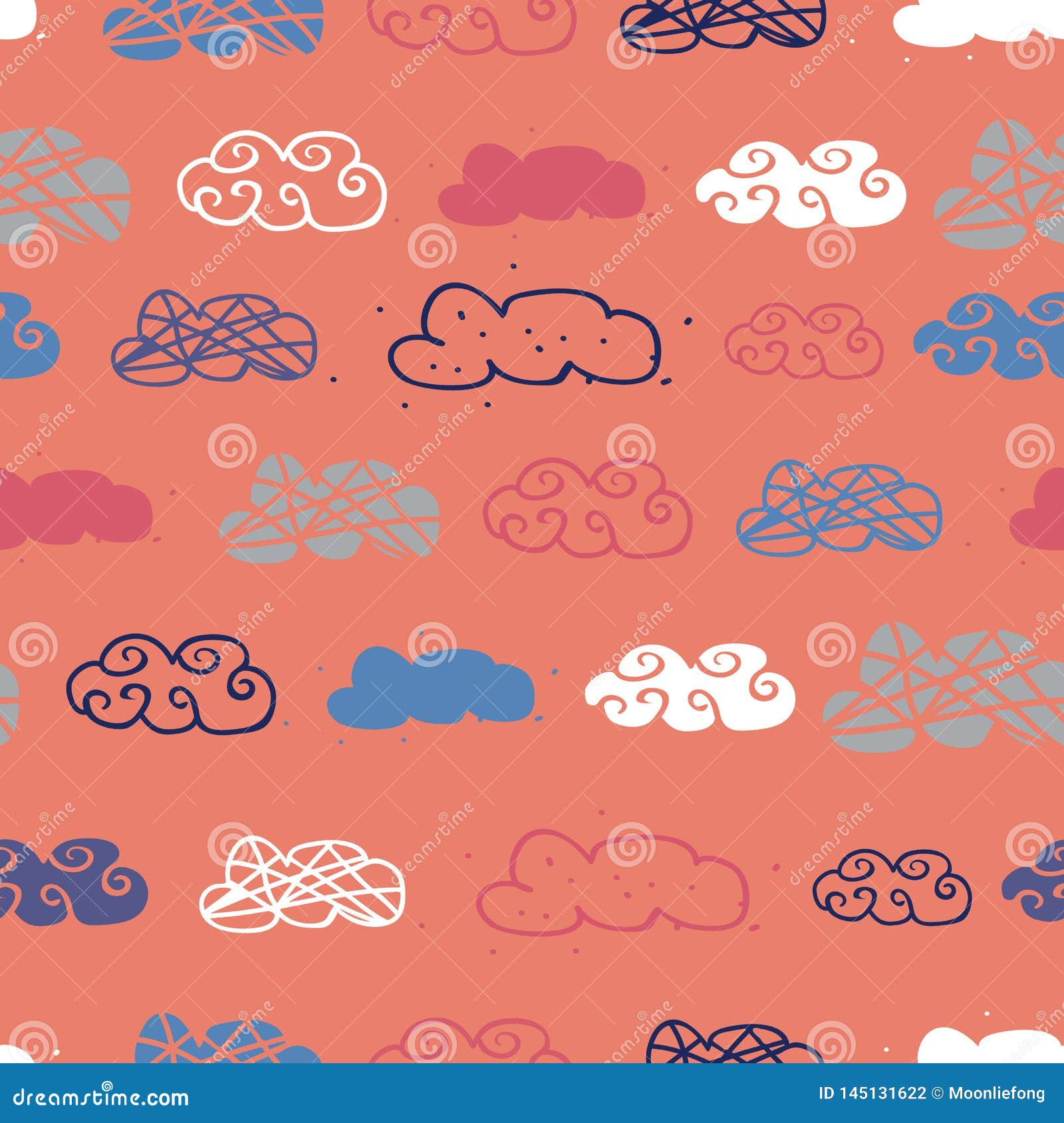 Cloud Seamless Repeat Pattern Design Stock Vector - Illustration of ...