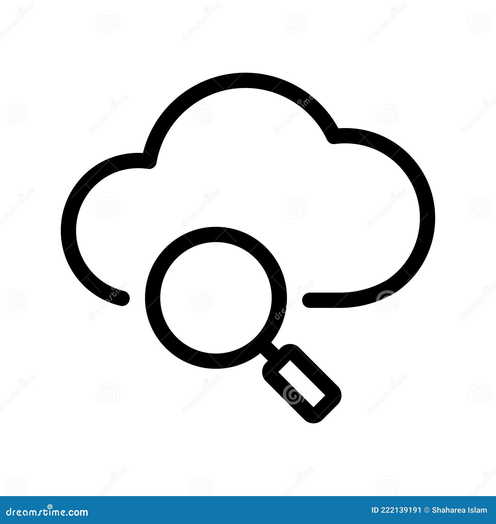 Cloud search icon stock vector. Illustration of research - 222139191