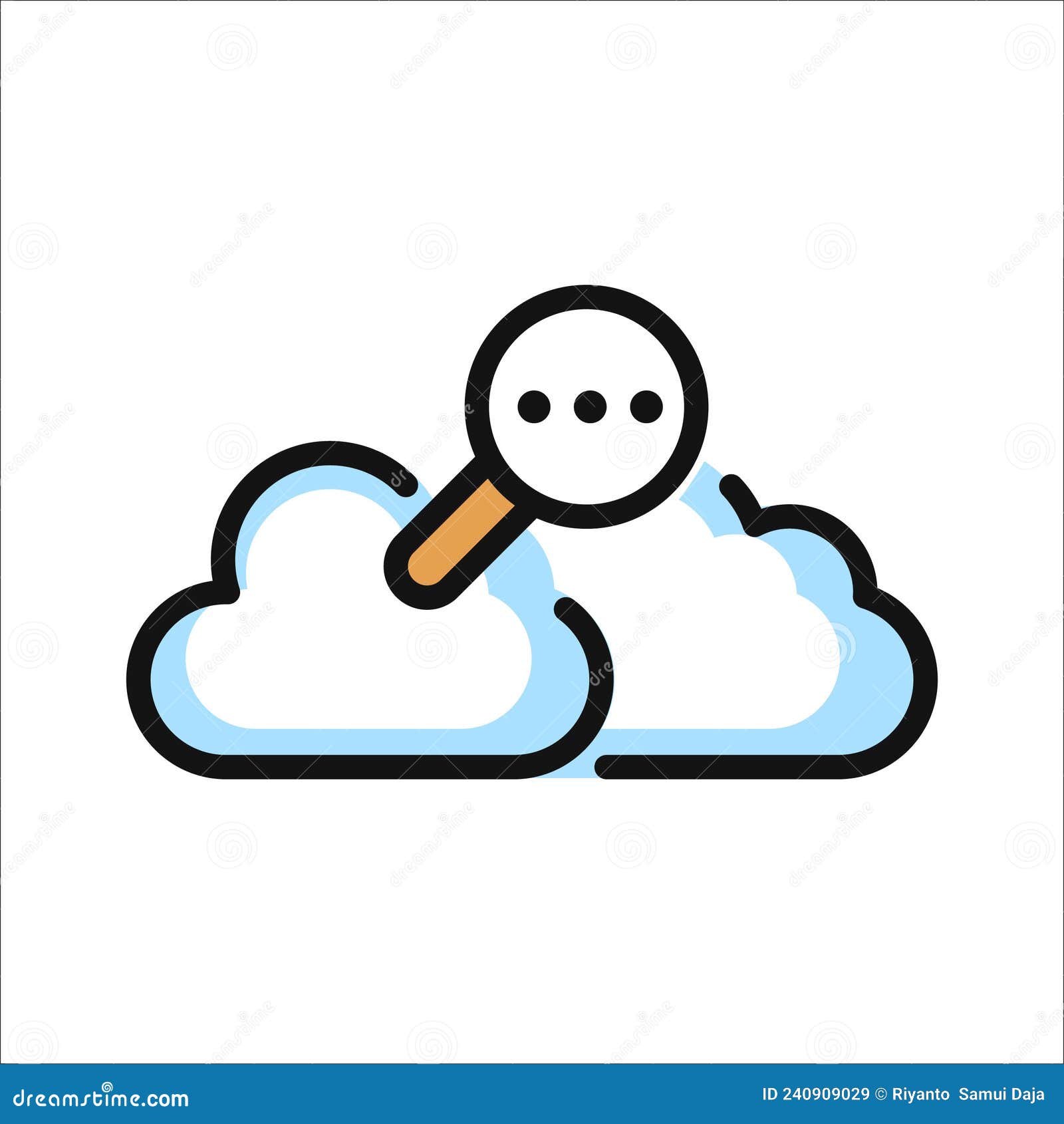 Cloud Search Icon Color Illustration Design Stock Vector - Illustration ...