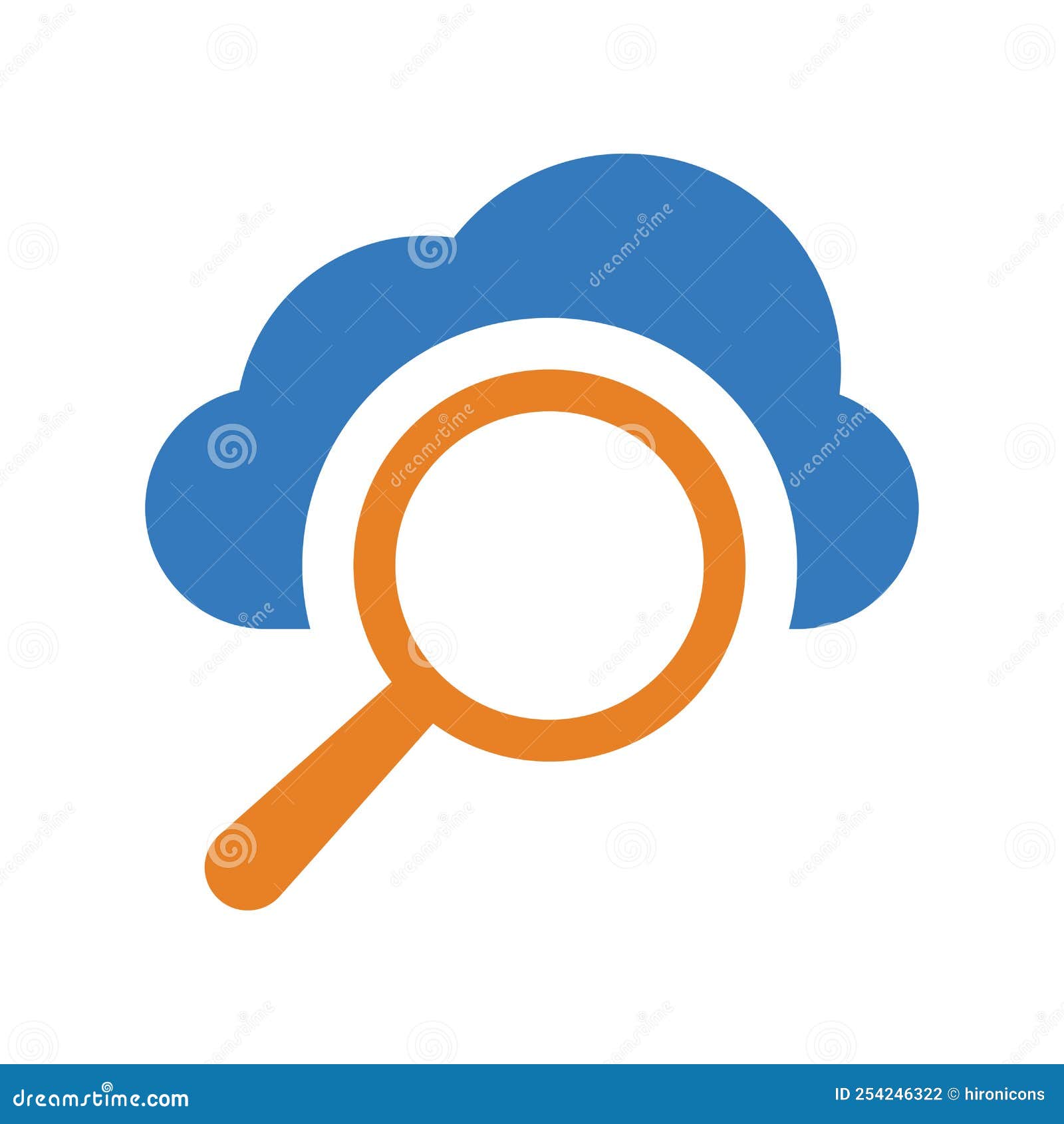 Cloud, Search Icon. Editable Vector Logo Stock Vector - Illustration of ...