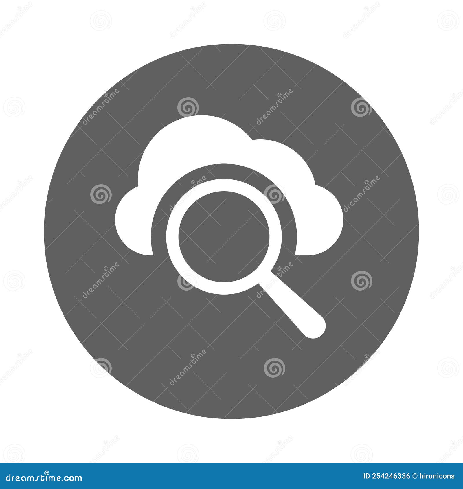 Cloud, Search Icon. Gray Vector Graphics Stock Illustration ...