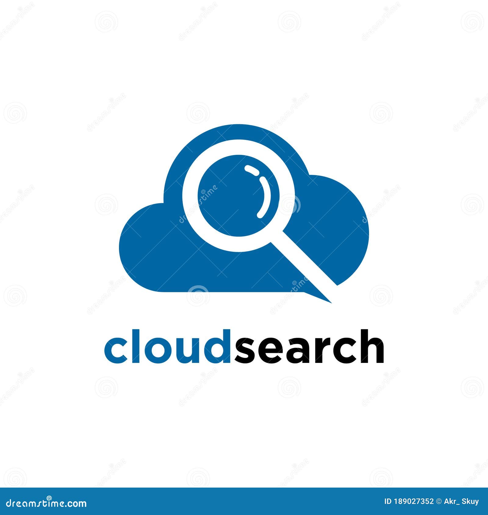 Cloud Search Logo Design Template Stock Illustration - Illustration of ...
