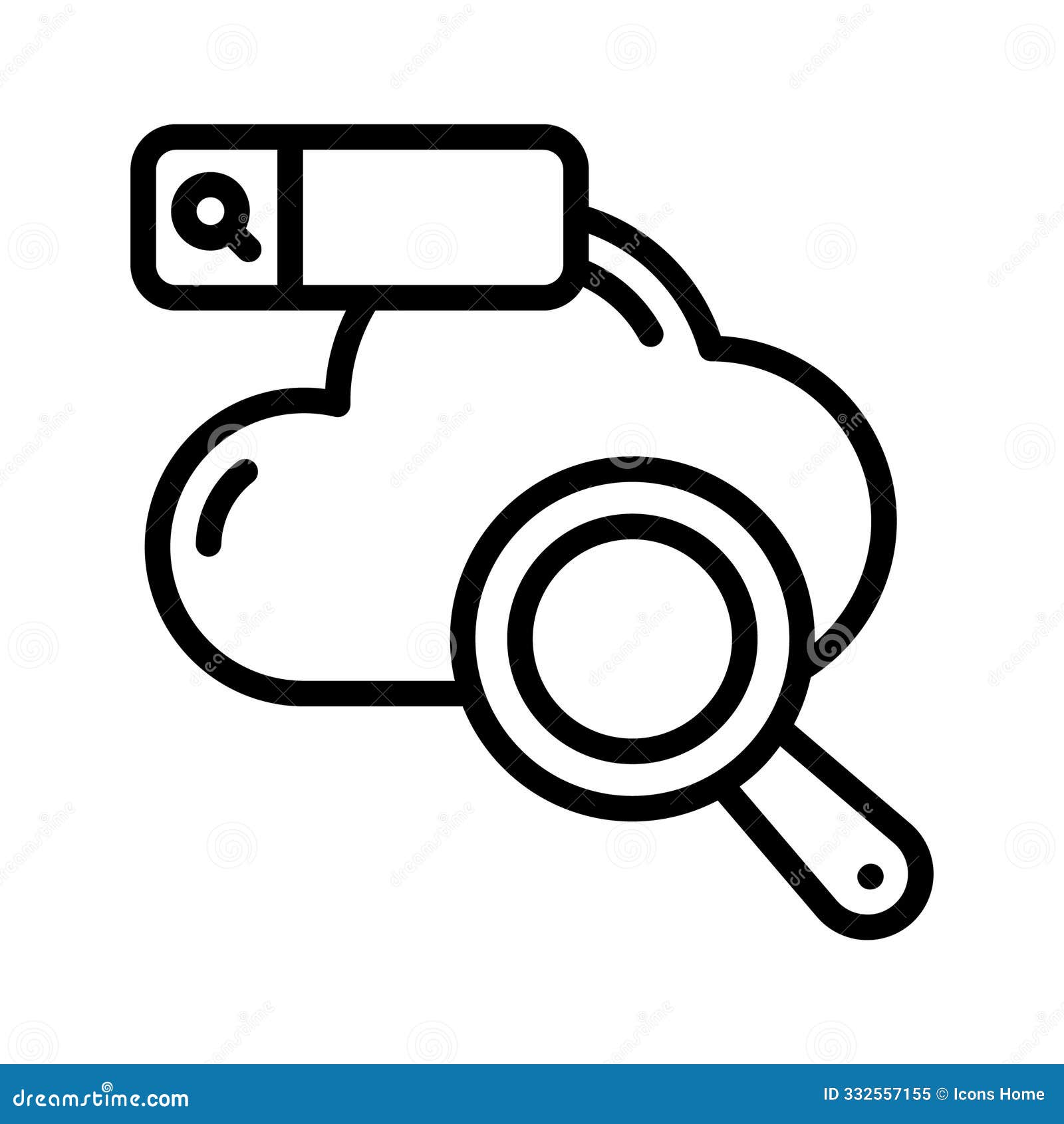 Cloud Search Technology Monoline Symbol Icon Logo For Graphic Design ...