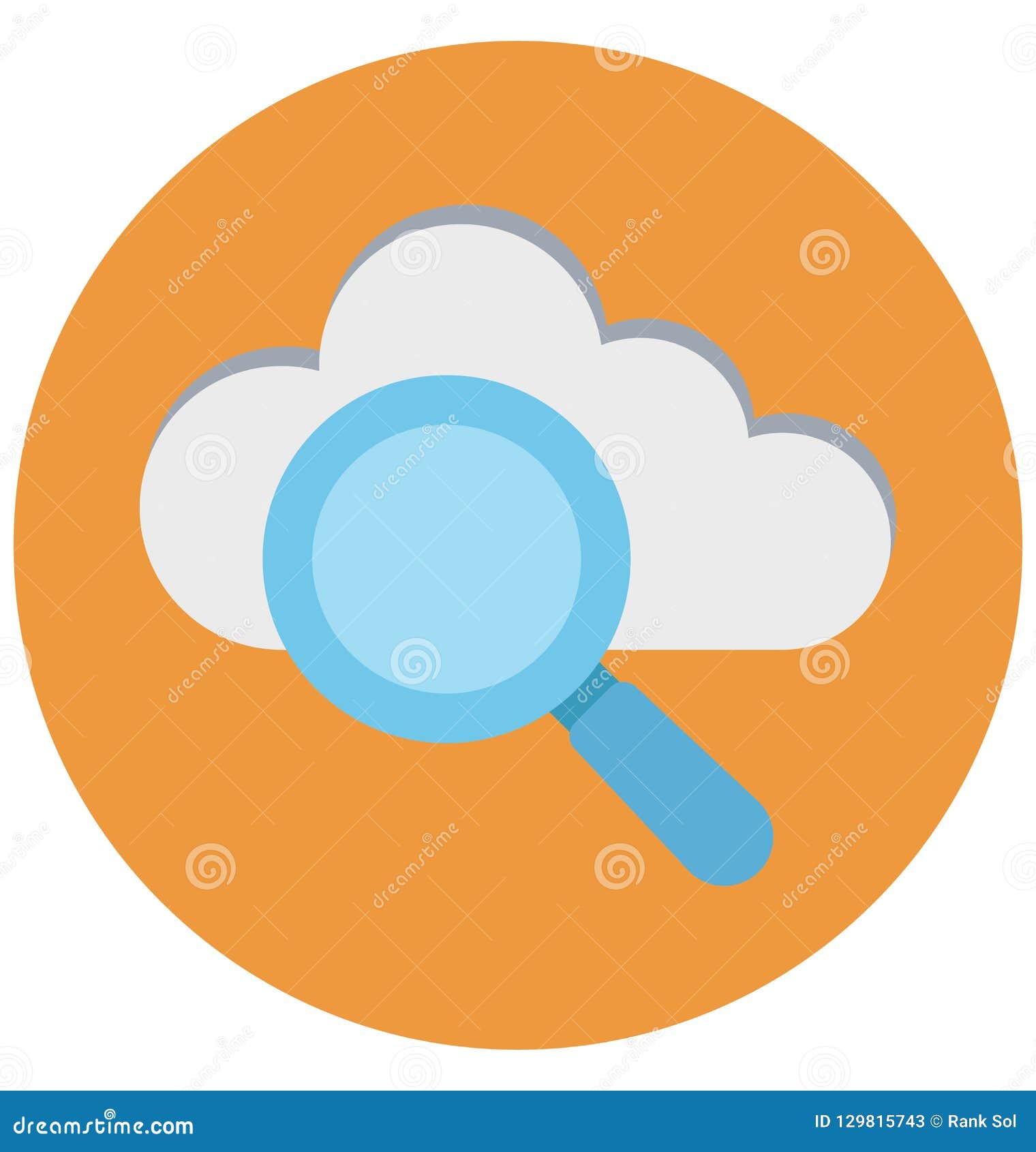 Cloud Searching, Cloud with Magnifier, Isolated Vector Icons that Can ...