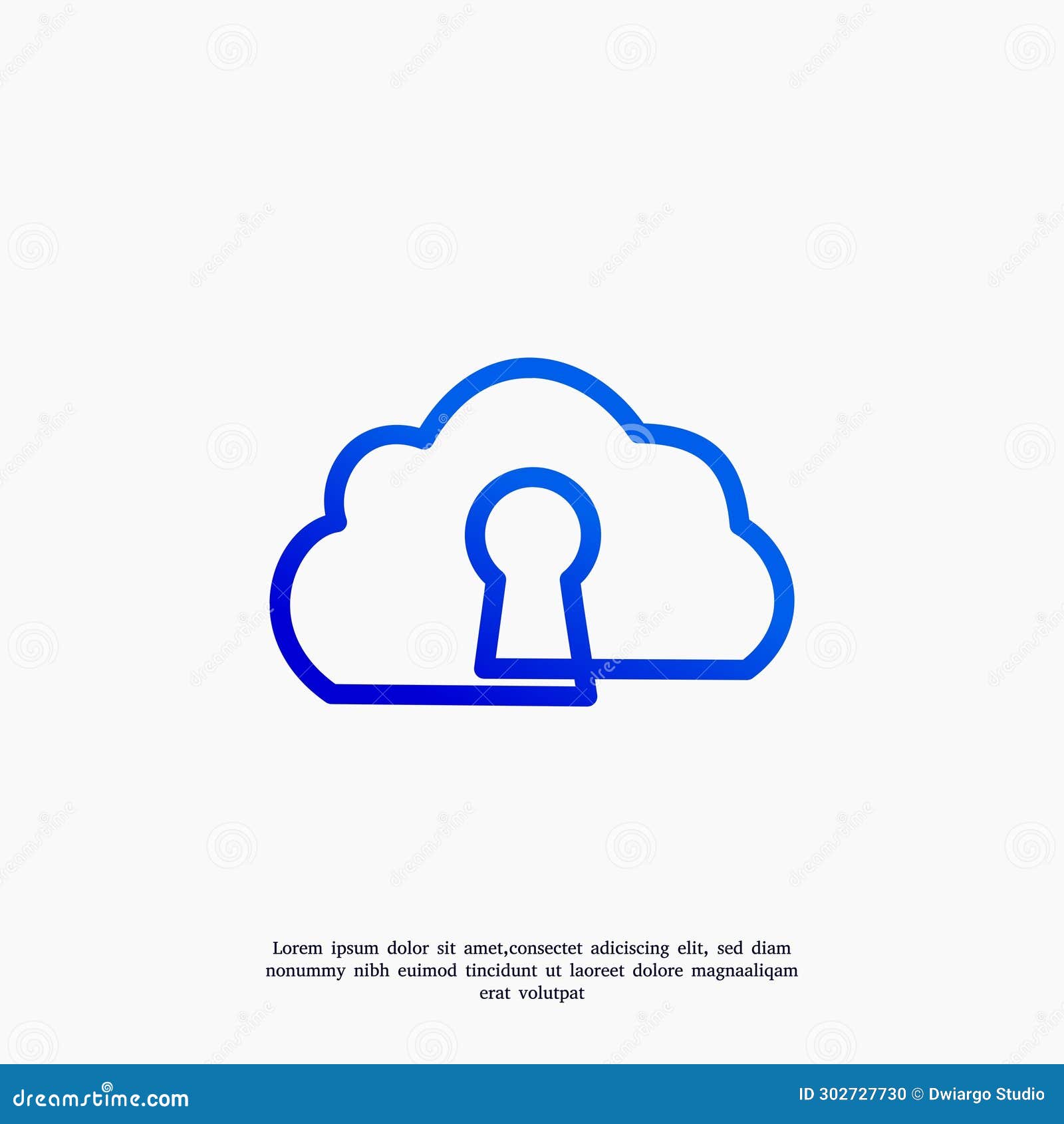 Cloud Secret Logo Design Template Illustration Stock Vector ...