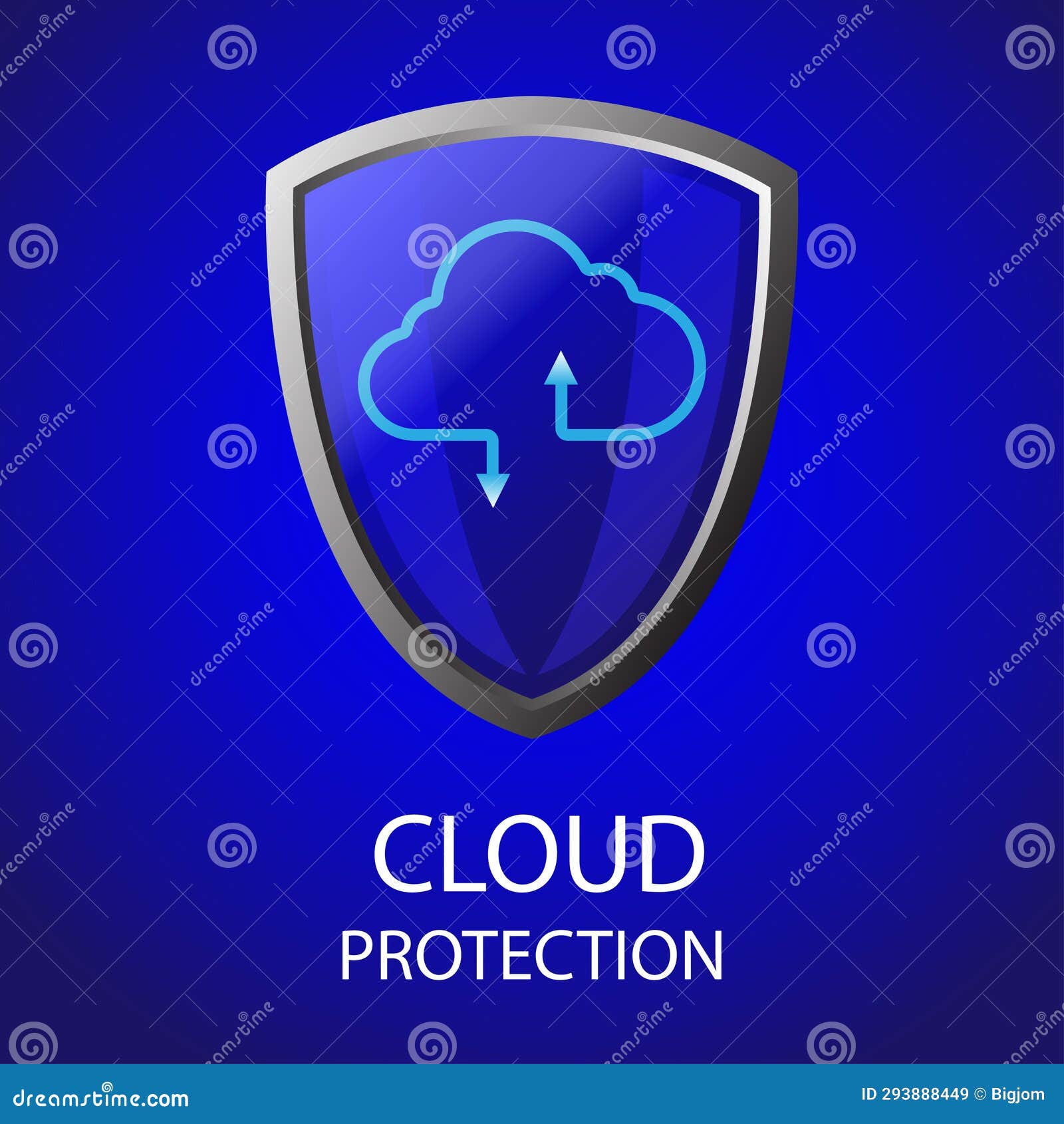 Cloud secure. Shield icon stock vector. Illustration of privacy - 293888449