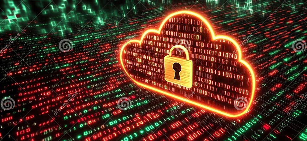 Cloud Security Concept with Digital Lock Symbolizing Data Protection in ...